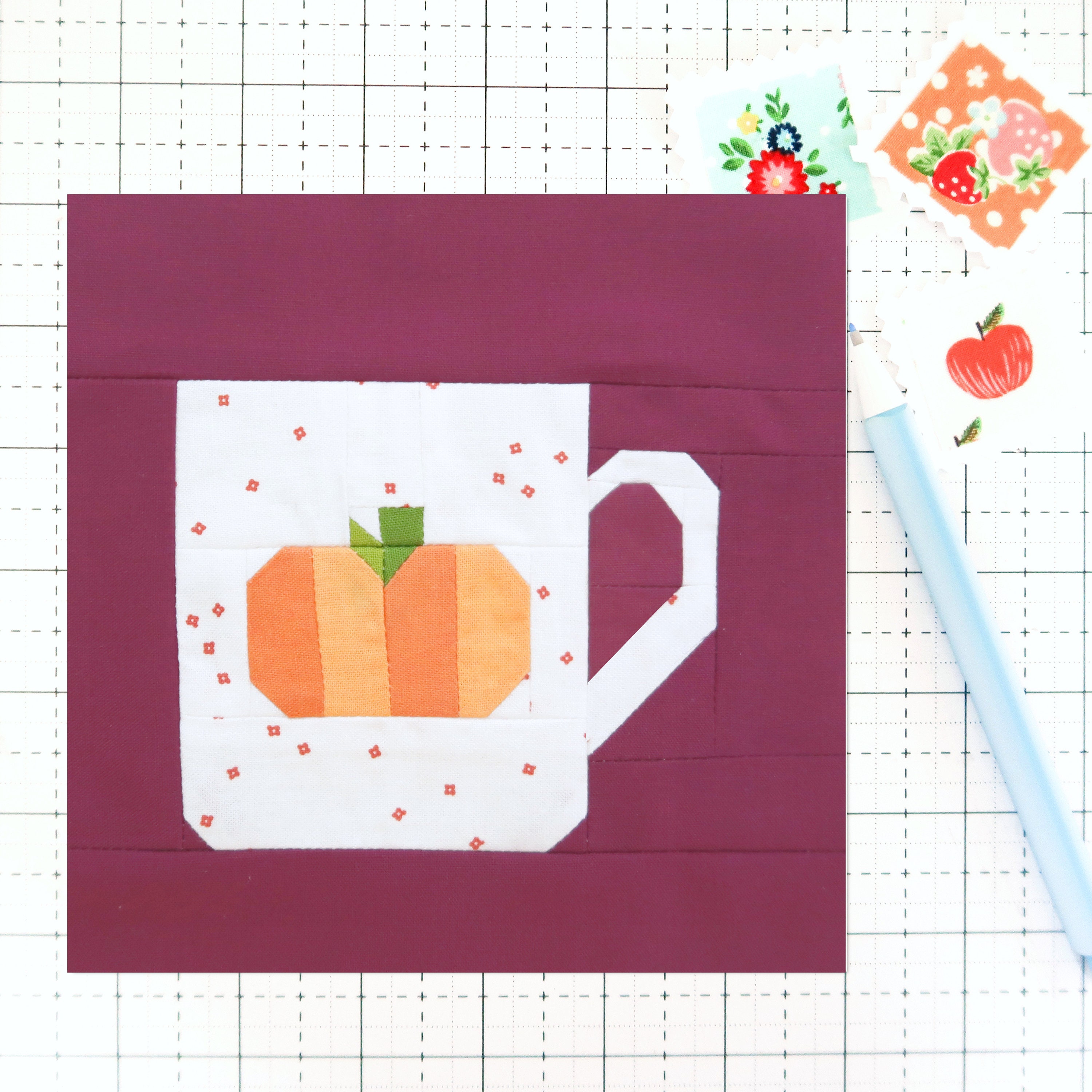 Set of 5 Mug Quilt Block Patterns - American Flag, Christmas, Pumpkin ...