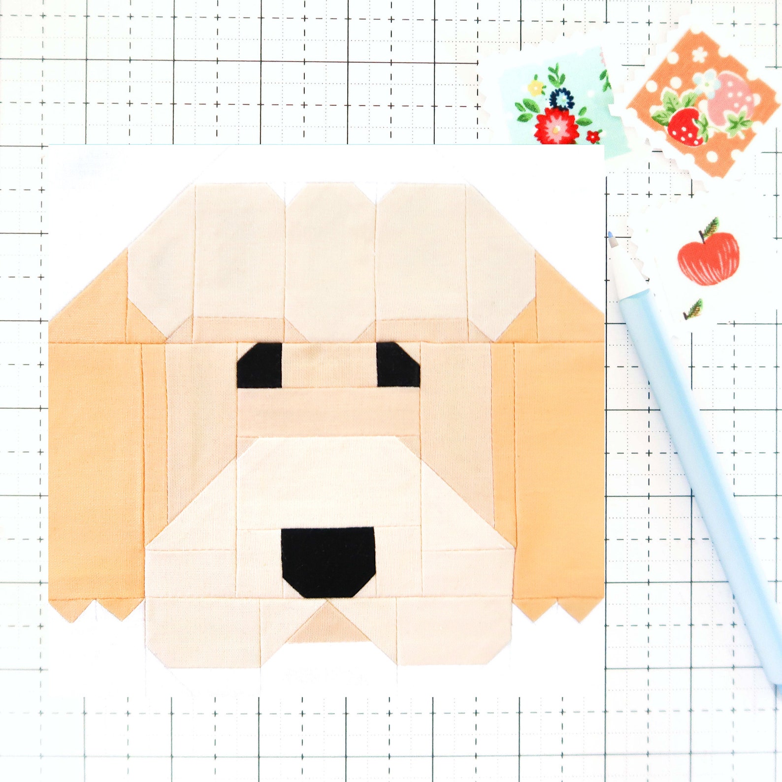 Goldendoodle Labradoodle Dog Puppy Quilt Block PDF Pattern - Etsy