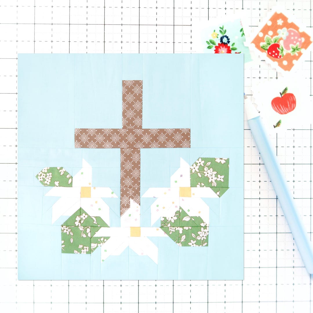 Resurrection Morning Cross Quilt Block Pattern Easter PDF - Makes 6 ...