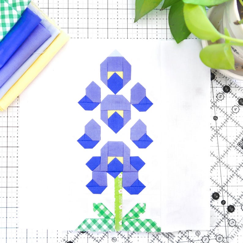 Bluebonnet Quilt Block Pattern PDF Spring Texas State Flower ...