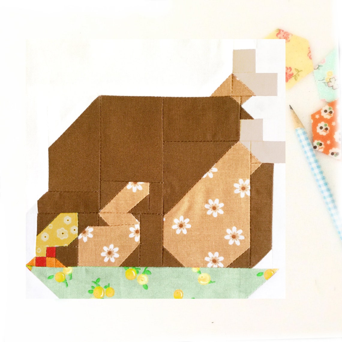 Set of 2 Thanksgiving Dinner Quilt Block Patterns: Roast Turkey and ...