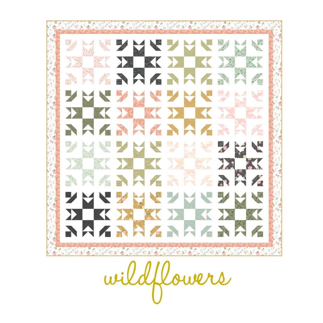 Wildflowers PDF Quilt Pattern by Gracey Larson - 83" X 83 ...