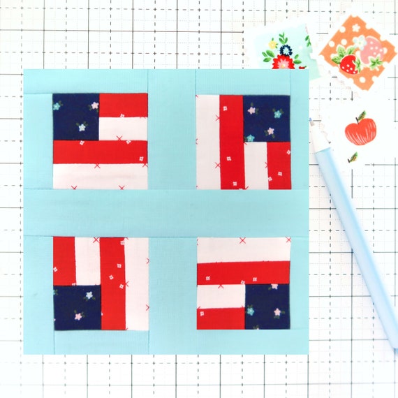 Mini Flags Patriotic American Flags Quilt Block PDF Pattern - Etsy