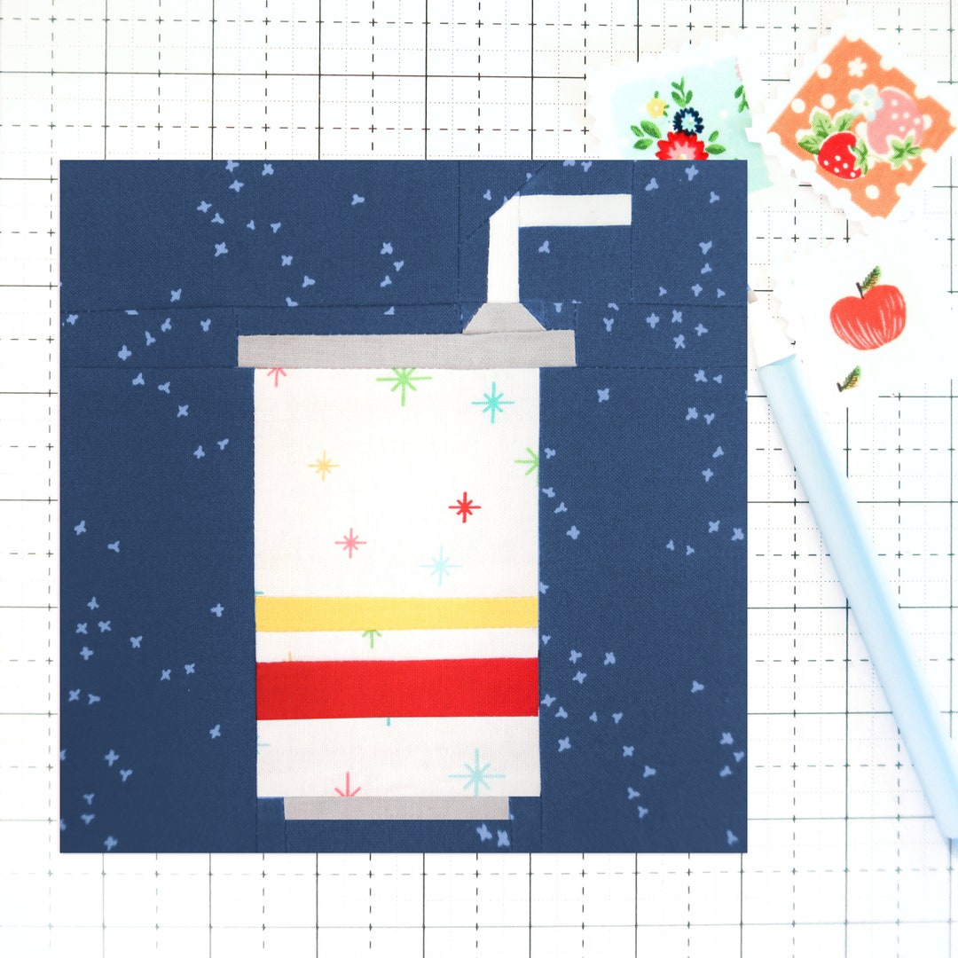 To-go Cup Fast Food Summer Quilt Block PDF Pattern-includes ...