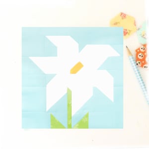 Easter Lily Quilt Block Pattern Spring Flower PDF- Instructions for 6 ...