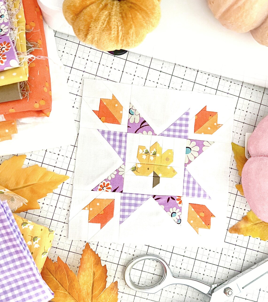 Maple Star Fall Autumn Leaf Quilt Block PDF Pattern - Includes ...