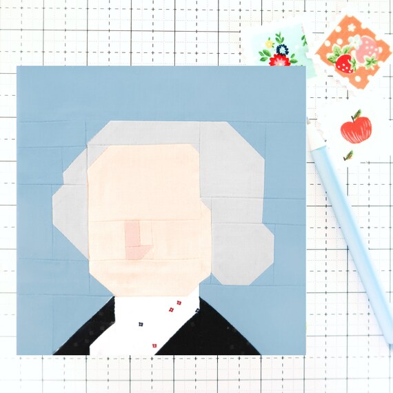 George Washington Patriotic Quilt Block PDF Pattern Includes - Etsy