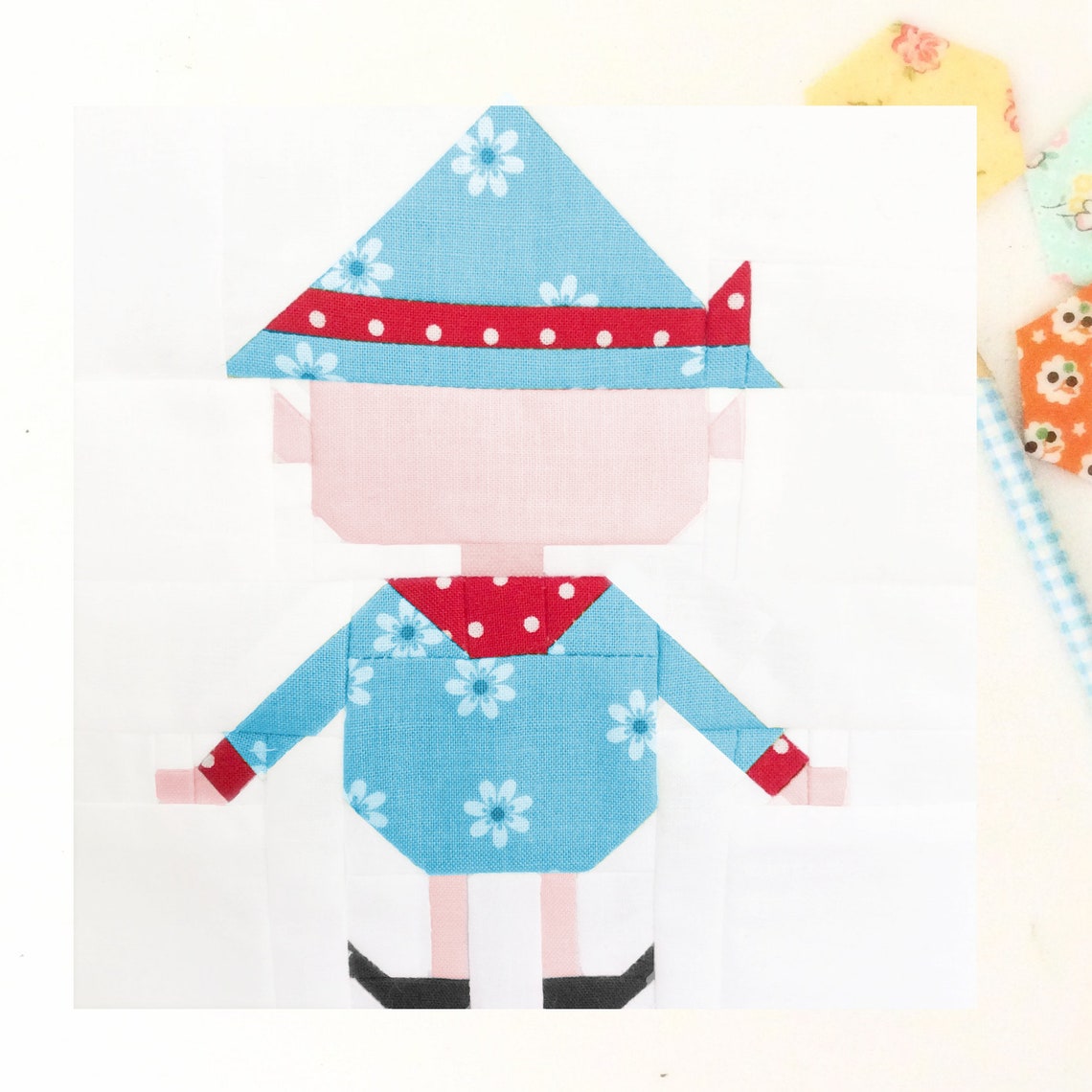 Set of 2 Christmas Misfit Quilt Block Patterns Elf and Rudolph | Etsy