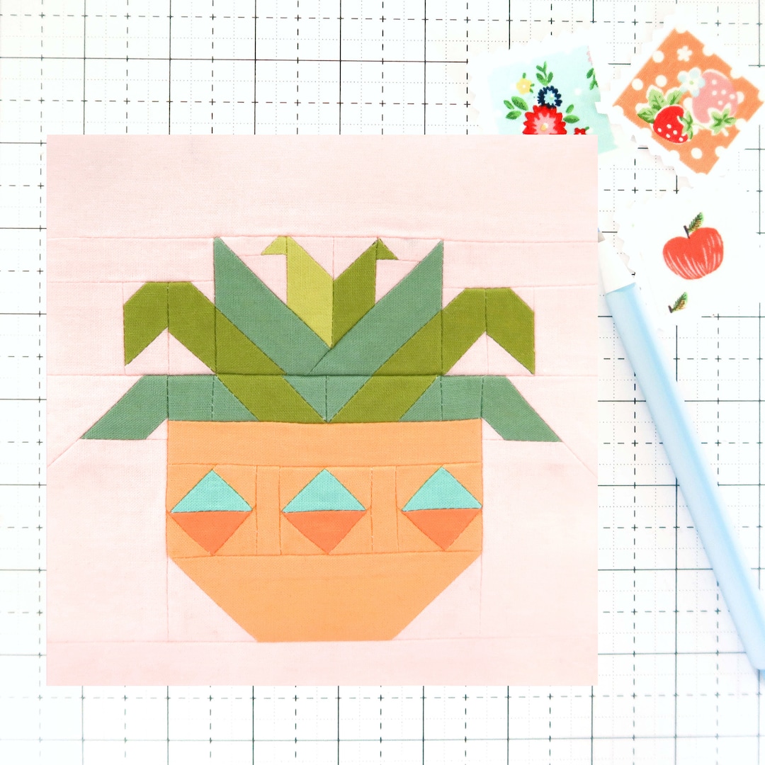 Houseplant Plant Tropical Quilt Block PDF Pattern - Includes ...