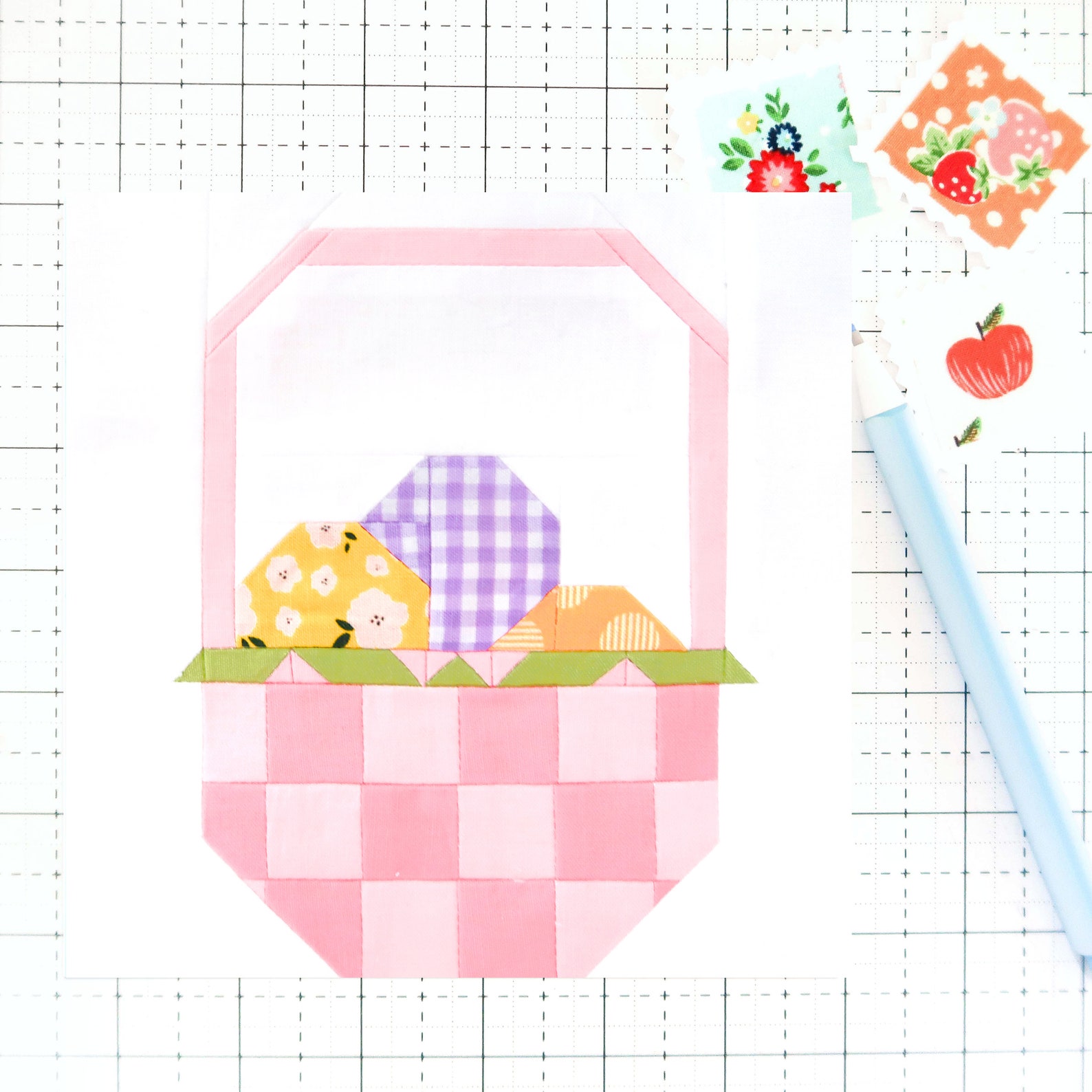 Easter Basket Spring Eggs Quilt Block PDF Pattern Includes - Etsy