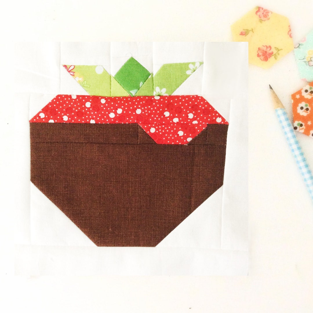 Original Chocolate Covered Strawberry Quilt Block PDF Instant Download ...