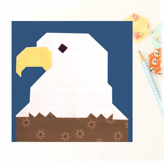 Eagle Quilt Block Pattern Majestic Eagle Log Cabin Hand Quilted King