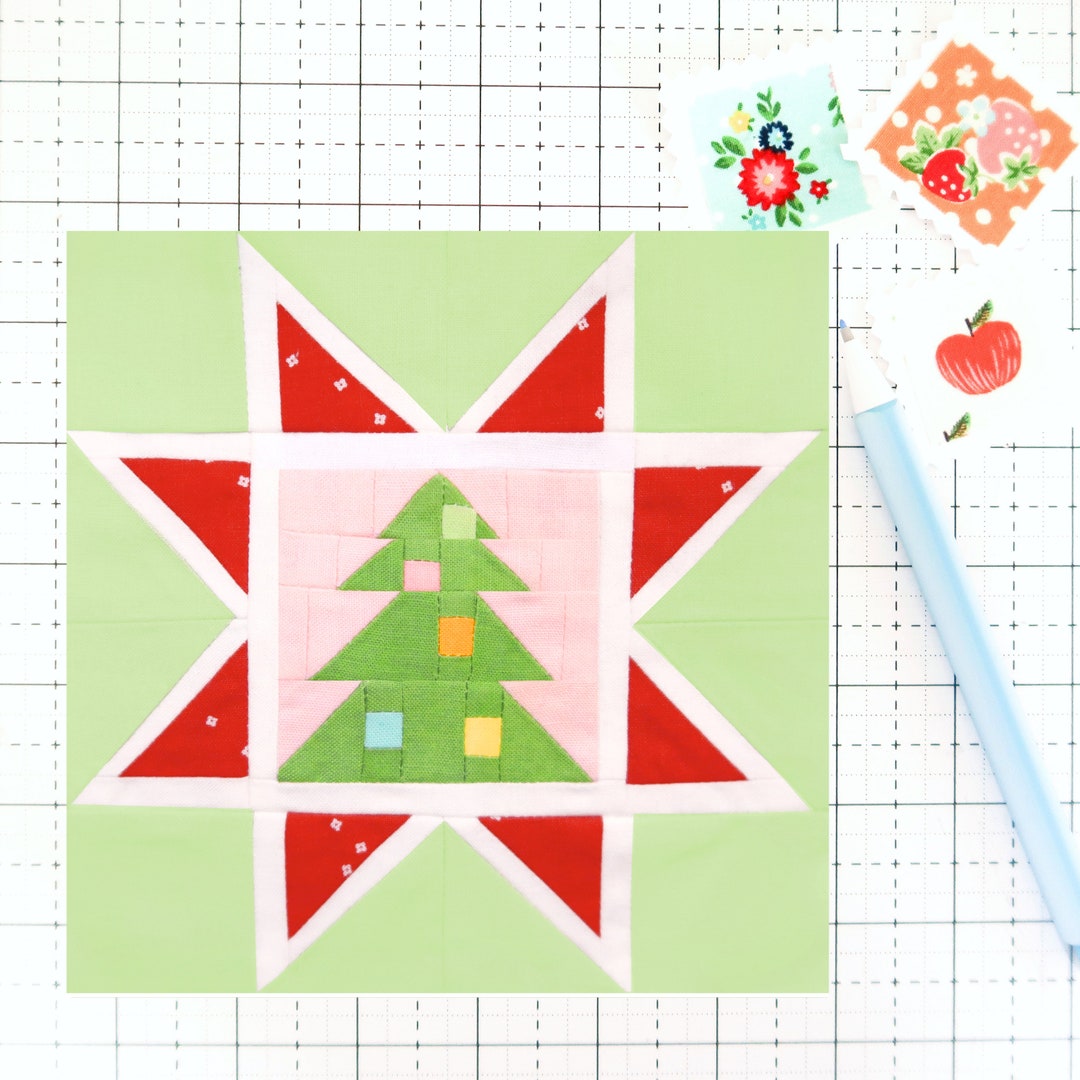 Christmas Tree Star Quilt Block PDF Pattern - Includes Instructions for ...