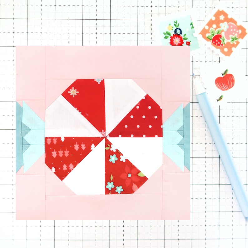 Christmas Peppermint Candy Quilt Block PDF Pattern - Includes ...
