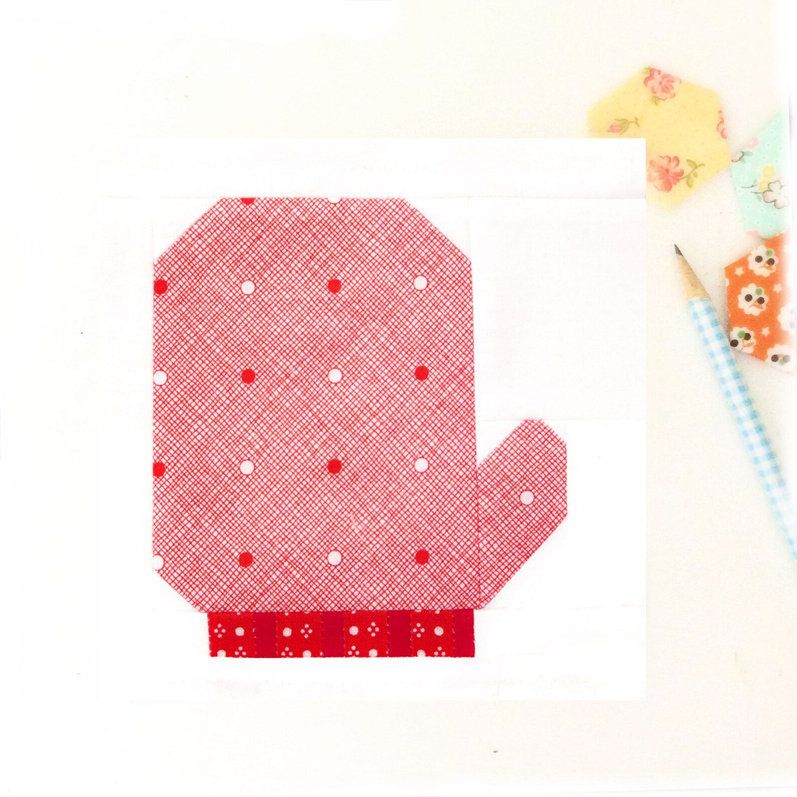 Mitten Winter Christmas Quilt Block Pattern PDF - Includes Instructions ...
