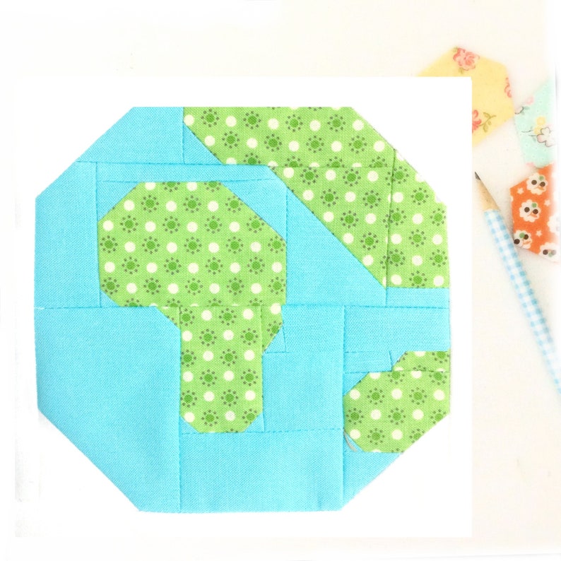 Globe Map Travel Quilt Block PDF Instant Download Quilt Pattern 6 Inch ...