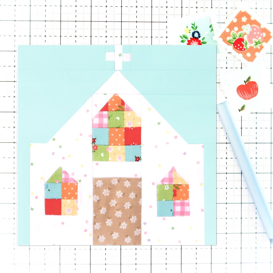 Country Church Quilt Block Pattern PDF - Instructions for 6 Inch, 9 ...