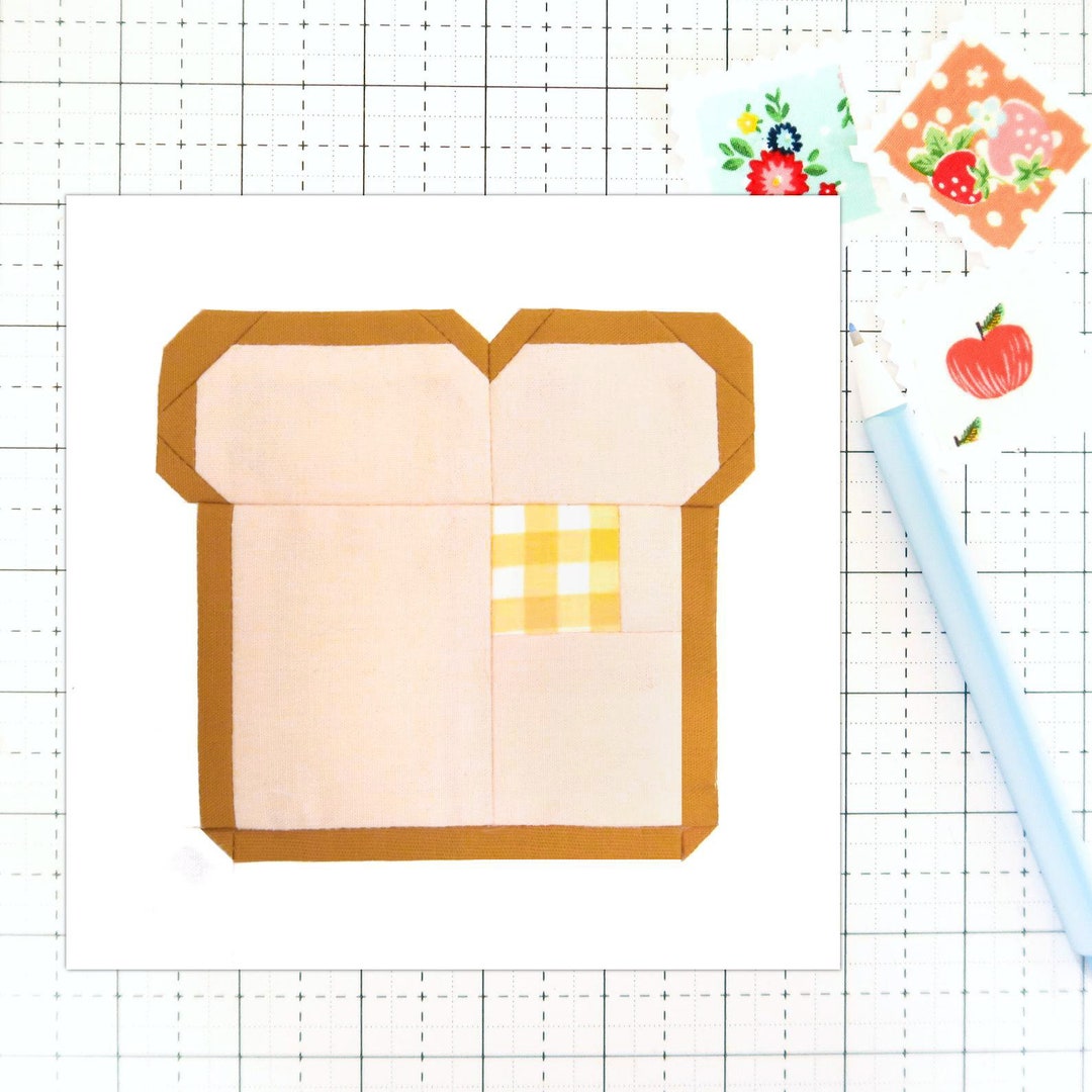 Toast With Butter Breakfast Food Quilt Block PDF Pattern - Includes ...