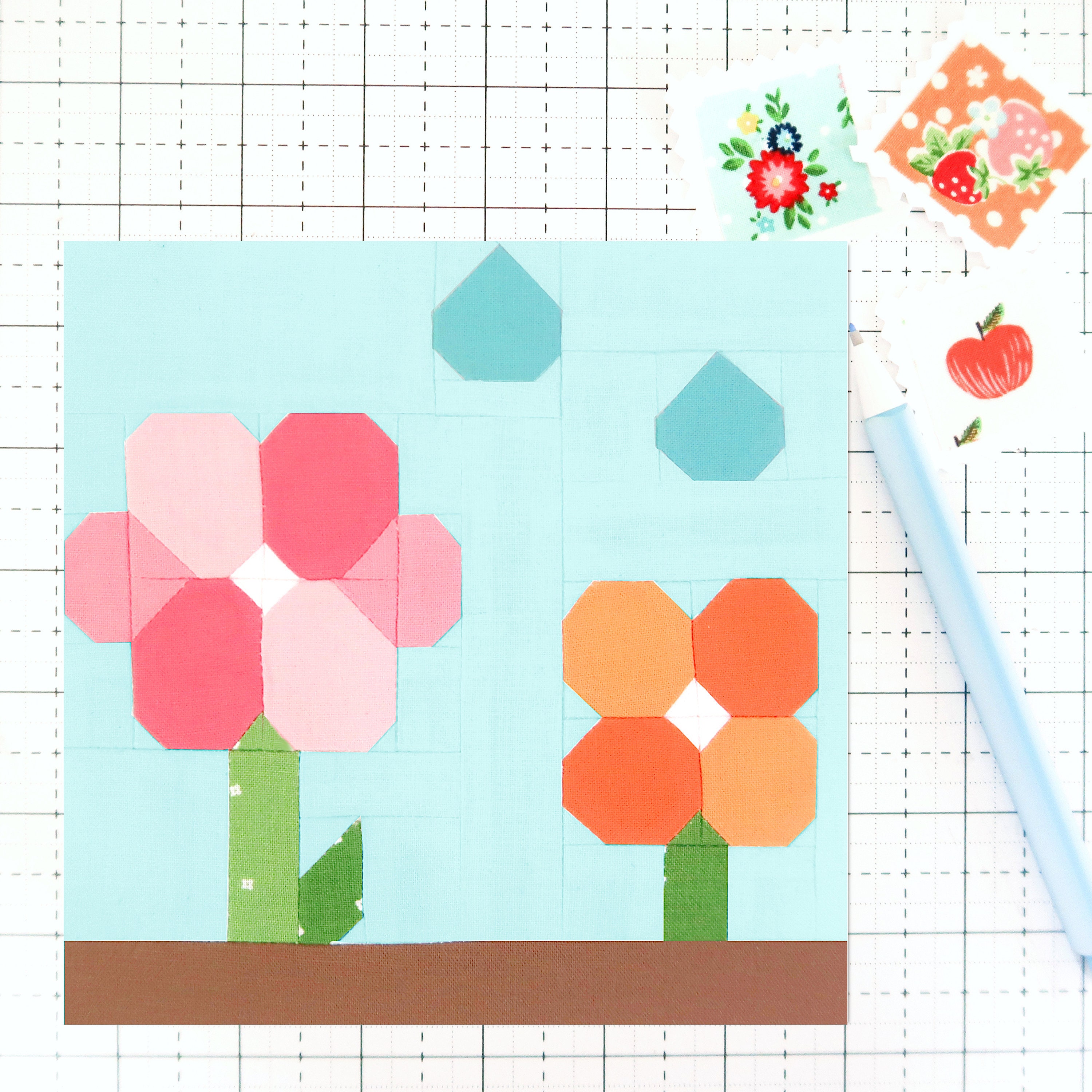 Flowers After the Rain Spring Quilt Block PDF Pattern | Etsy