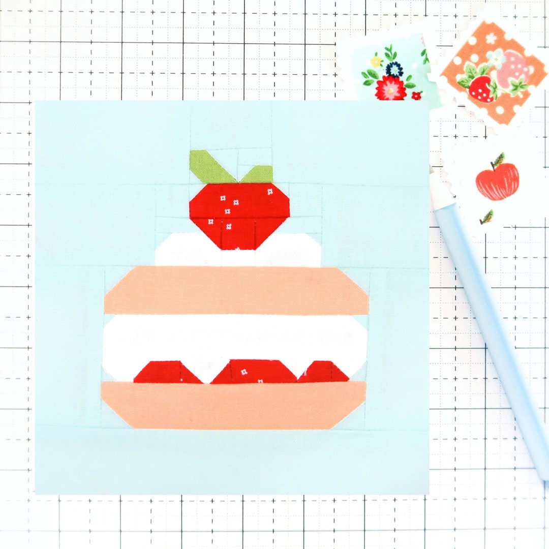 Strawberry Shortcake Summer Dessert Food Quilt Block PDF - Etsy