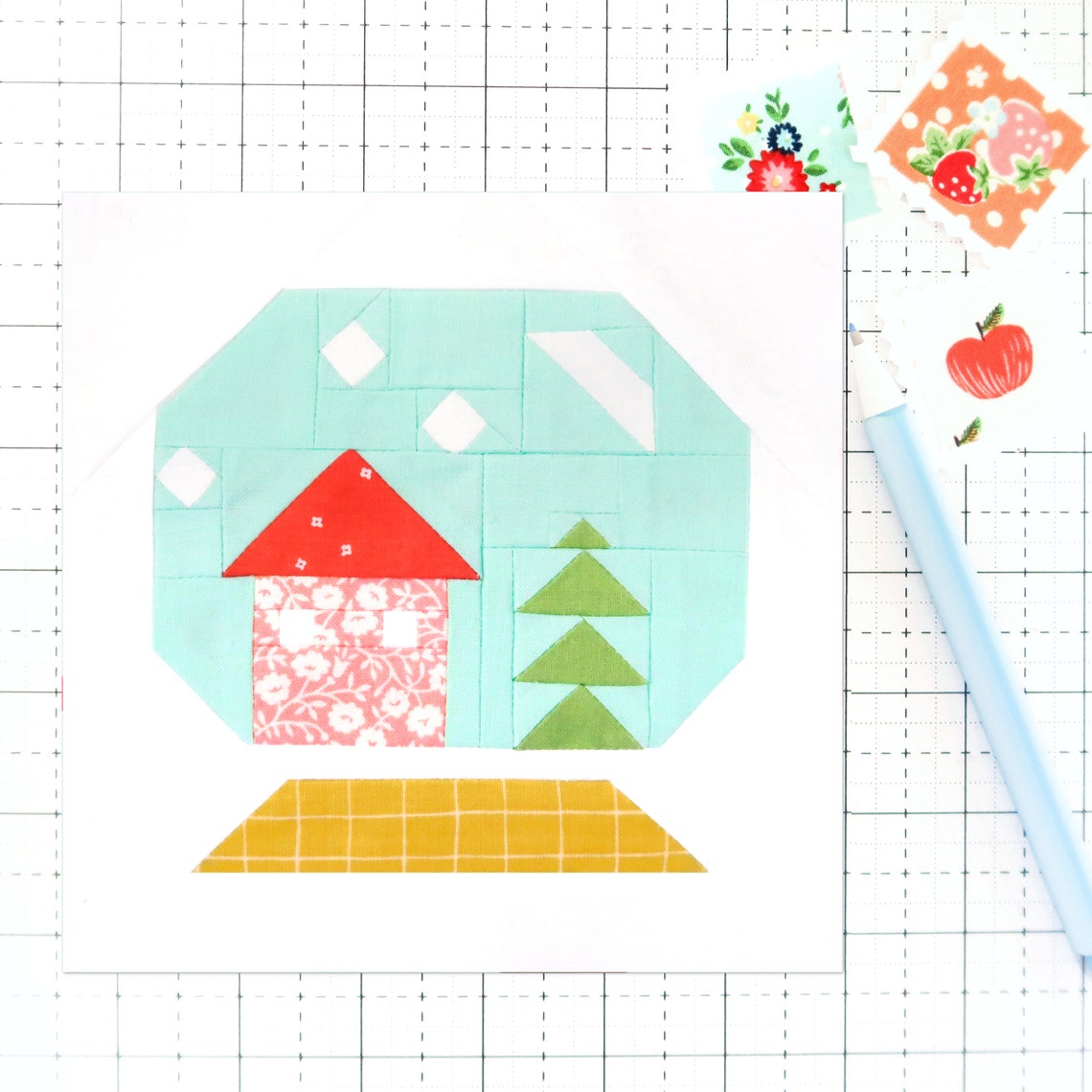 Set of 5 Home for the Holidays Quilt Block Patterns: Car, Door, Mitten ...