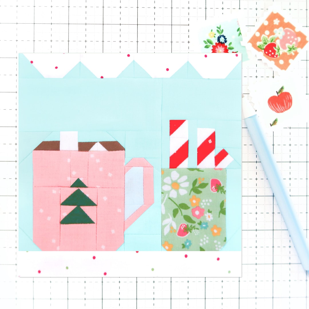 Hot Cocoa Bar Quilt Block Pattern Christmas PDF Holiday - Instructions ...