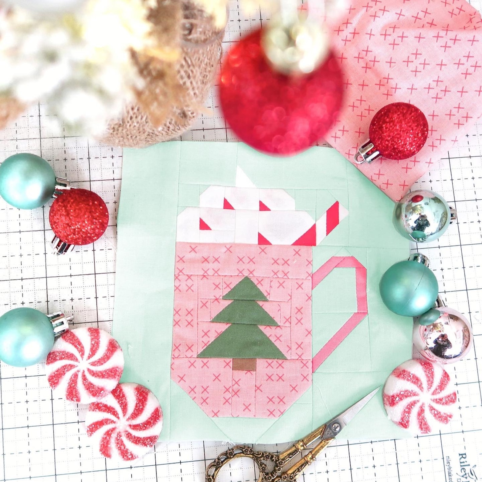 Christmas Winter Cocoa Mug Quilt Block PDF Pattern-includes ...