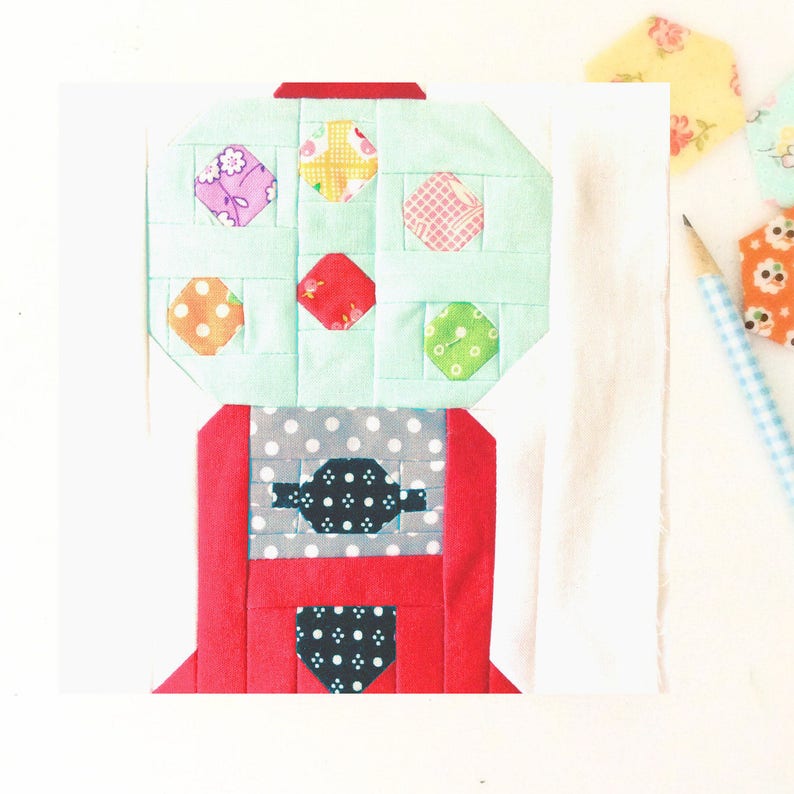 Gumball Machine Quilt Block PDF Instant Download Quilt Pattern 6 Inch ...