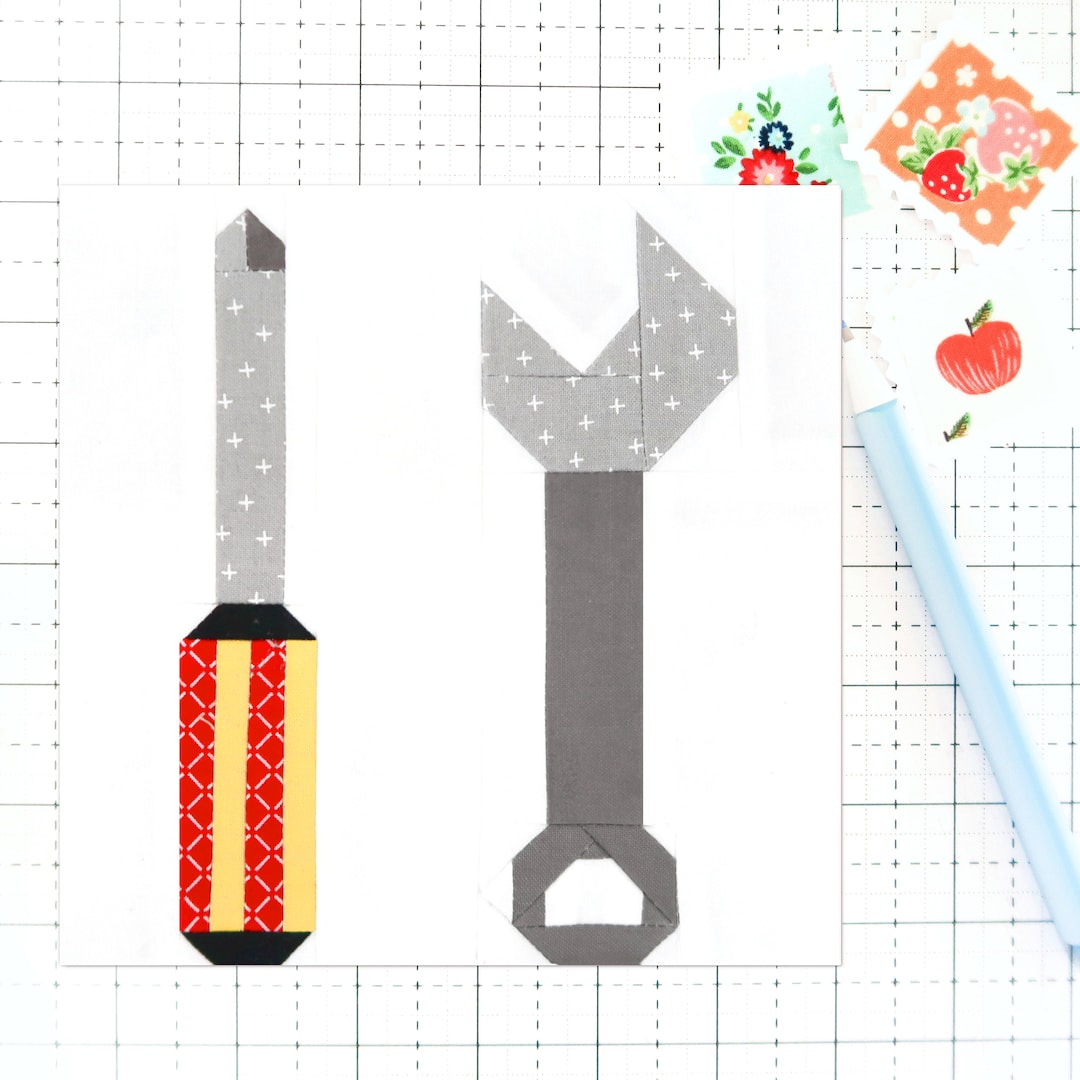 Screwdriver and Wrench Tool Quilt Block Pattern PDF - Instructions for ...