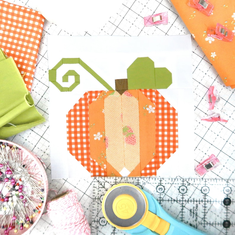 Classic Pumpkin Patch Fall Autumn PDF Quilt Block Pattern - Etsy