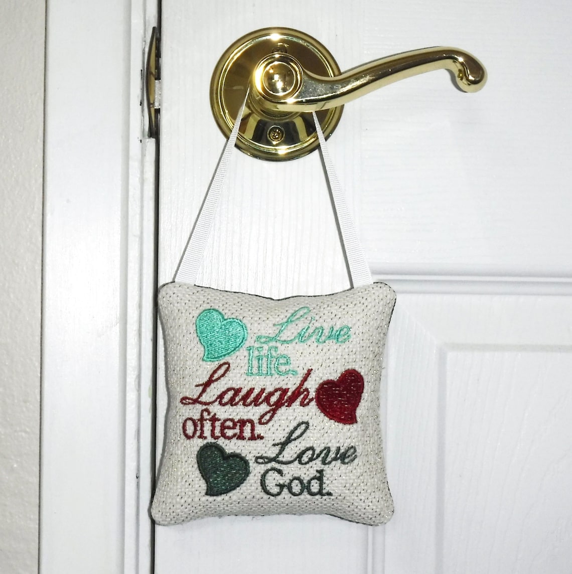Christian Love God Embroidered Door Knob Hanger - Etsy