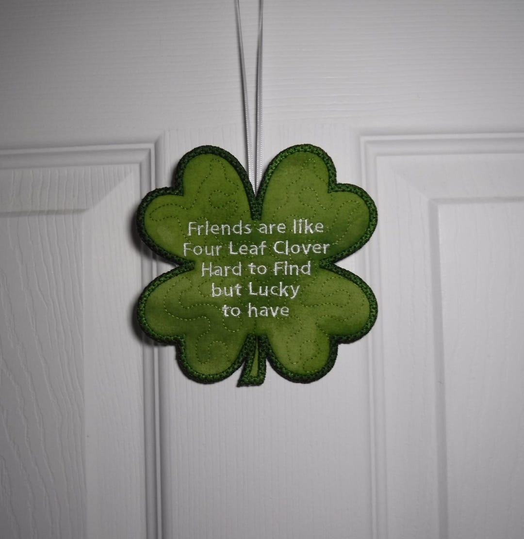 Four Leaf Clover With Poem Door Knob Hanger, 5 X 5 Inches, St. Patrick ...