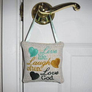 Christian Love God Embroidered Door Knob Hanger - Etsy