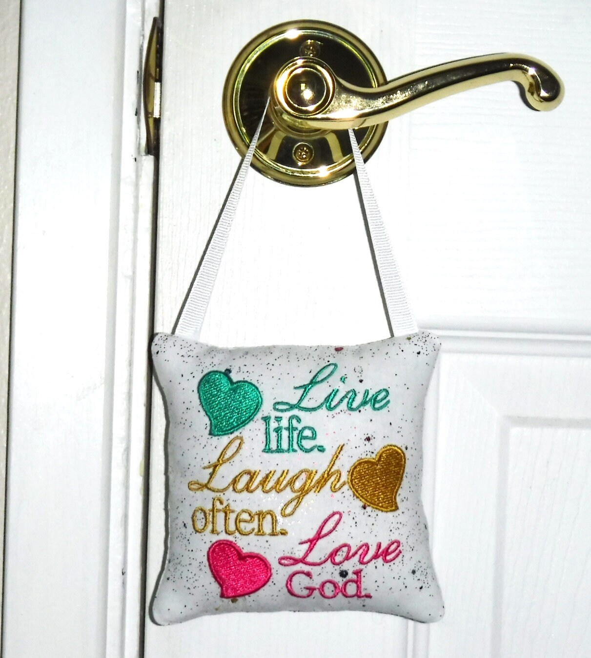 Christian Love God Embroidered Door Knob Hanger, Inspirational ...