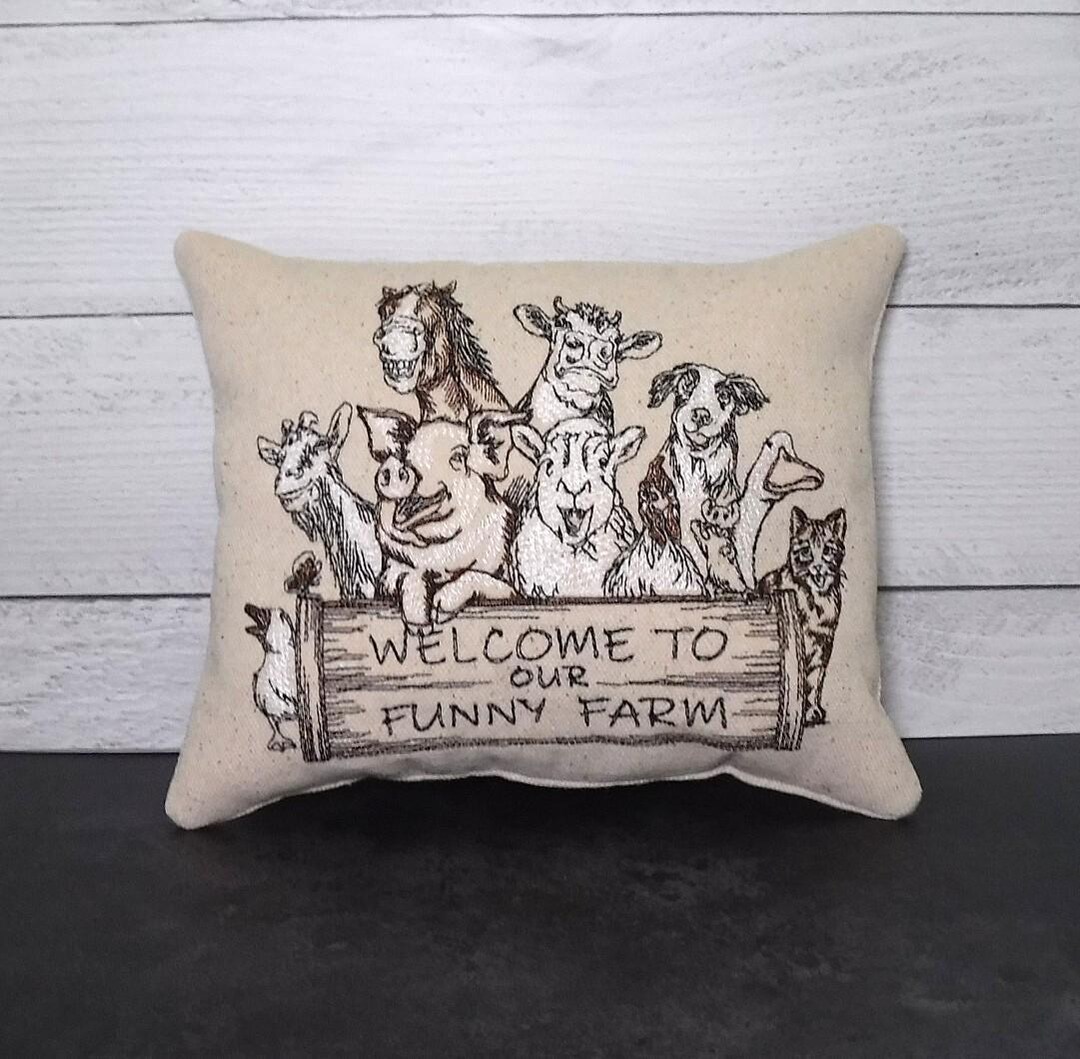 Small Welcome to the Funny Farm Embroidered (8.5 X 7.00 Inches) - Etsy