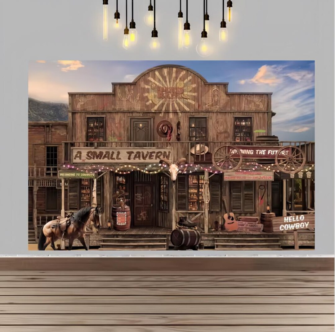 Western Party Background Western Cowboy Party Decor Backdrop Wild West ...
