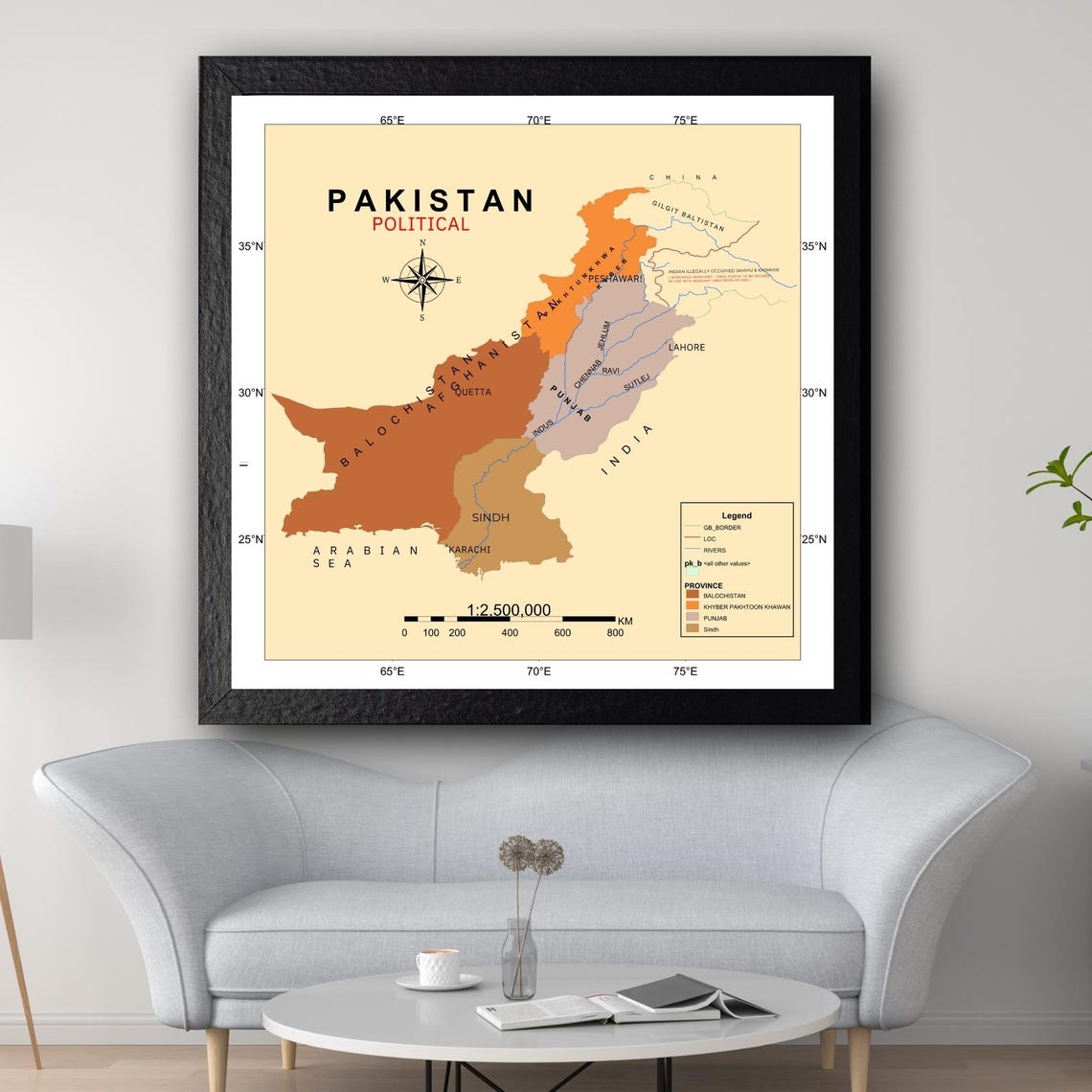 Pakistan Map With Legend – Digital Colored Printable | Arcgis High ...