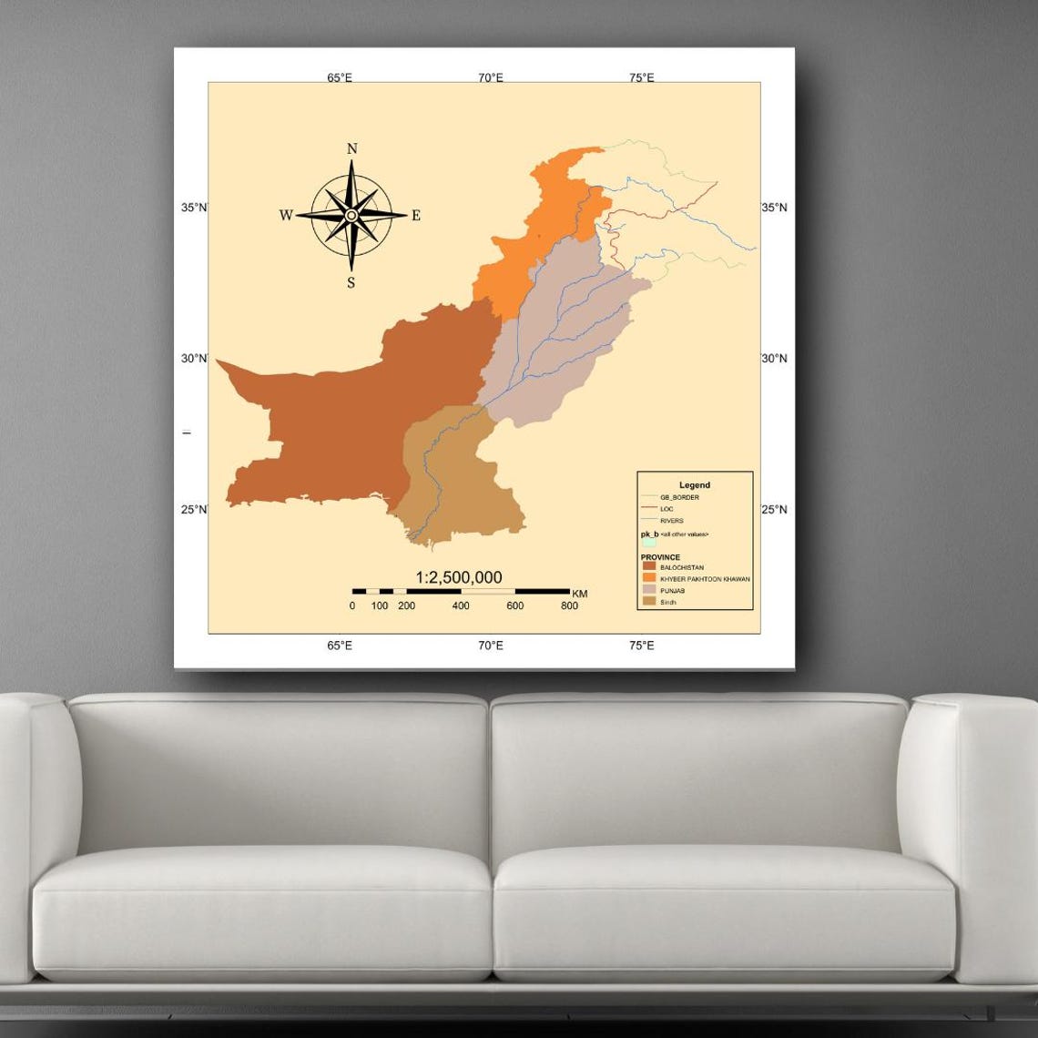 Pakistan Map With Legend – Digital Colored Printable | Arcgis High ...