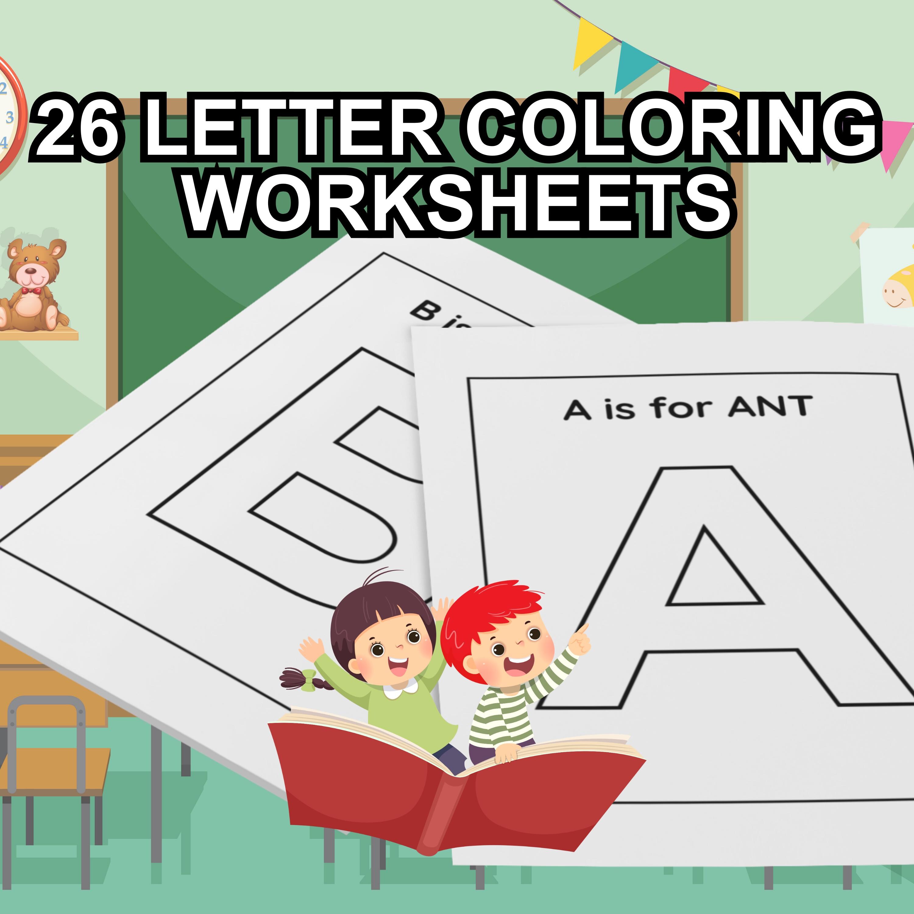 Alphabet and Numbers Coloring Pages Bundle | Preschool, Pre-k ...