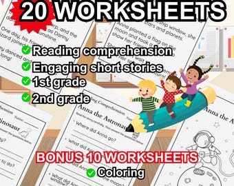 1st & 2nd Grade Reading Comprehension Worksheets | 30 Printable Stories ...