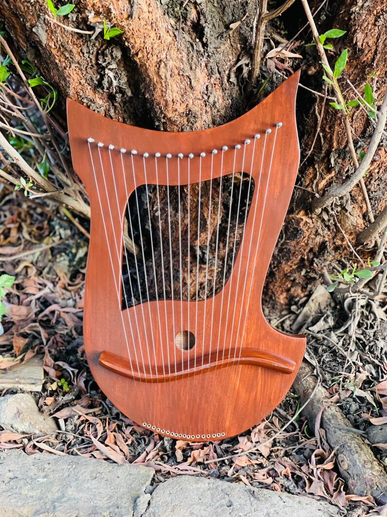 Curved Design 18 String Rosewood Lyre Harp Handmade Musical Lyre Harps ...