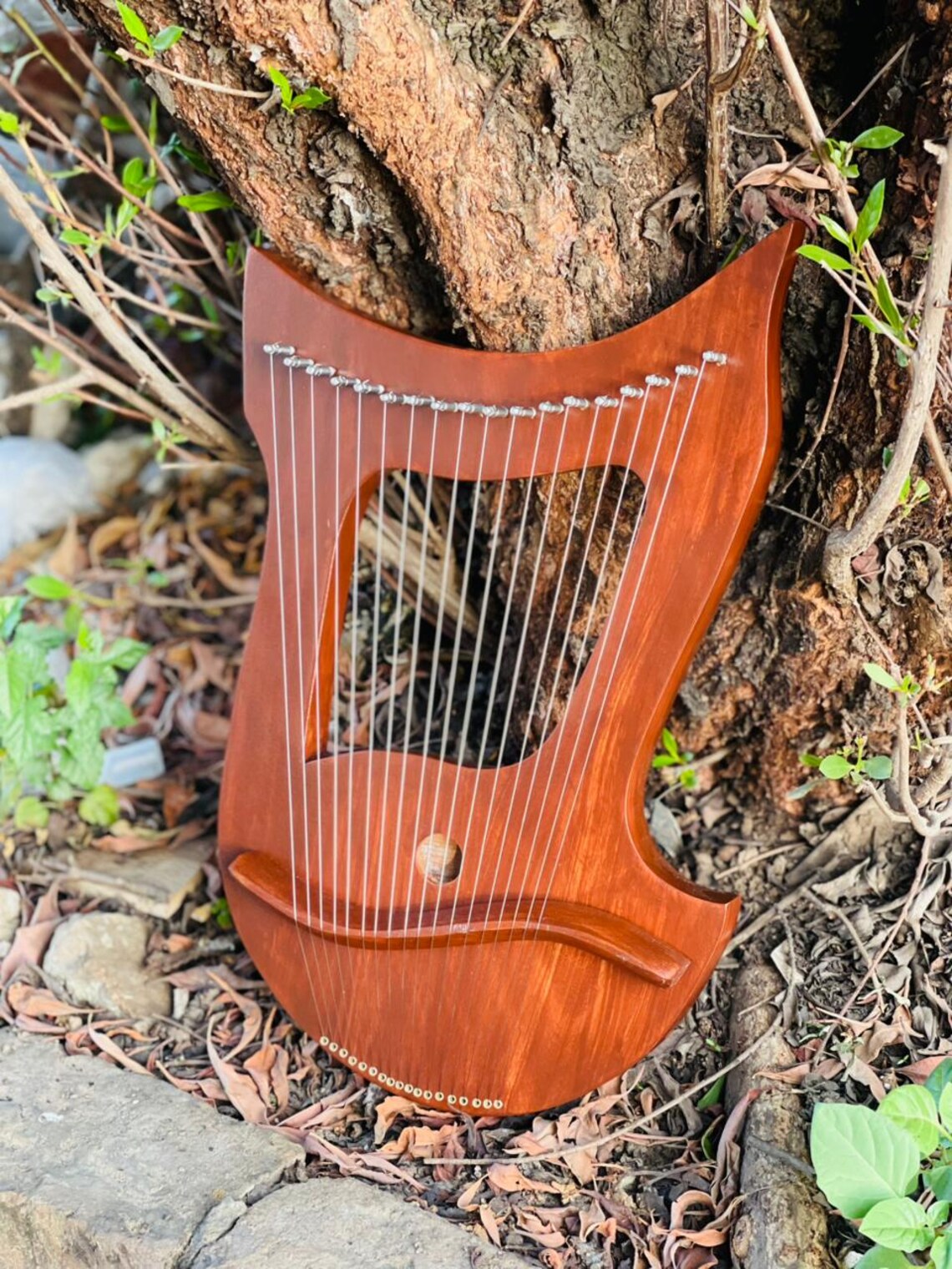 Curved Design 18 String Rosewood Lyre Harp Handmade Musical Lyre Harps ...