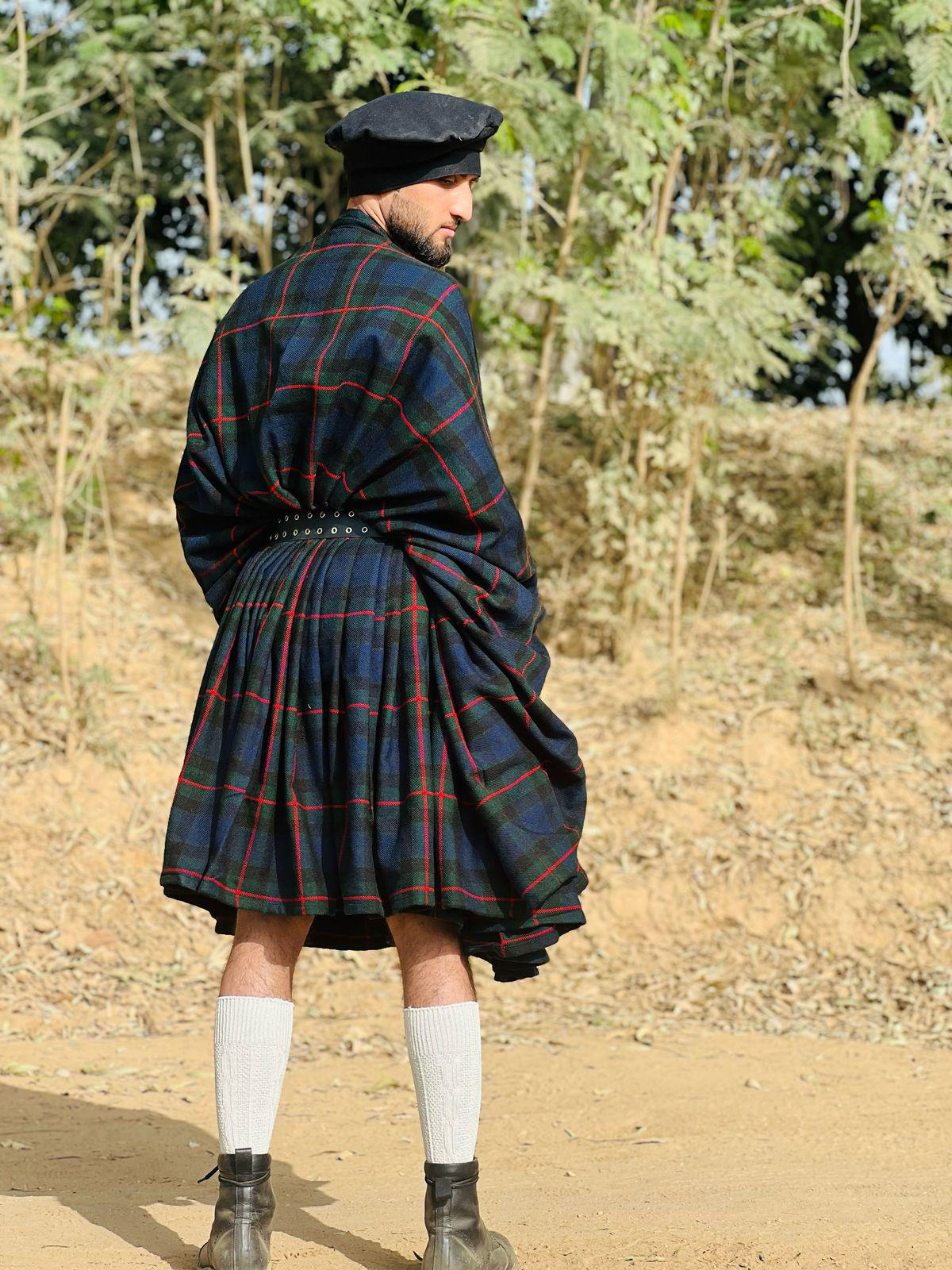 Traditional 16th Century Scottish Vintage Great Kilt Highland Great Kilt Acrylic Wool Tartan ...