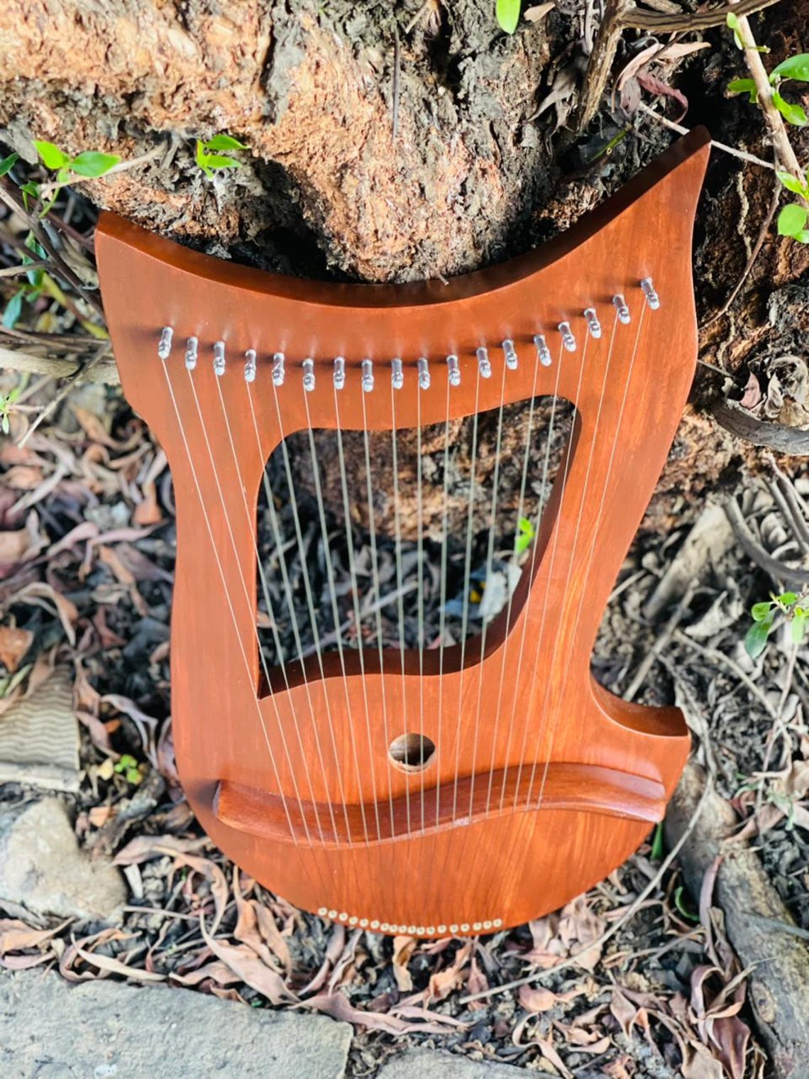 Curved Design 18 String Rosewood Lyre Harp Handmade Musical Lyre Harps ...