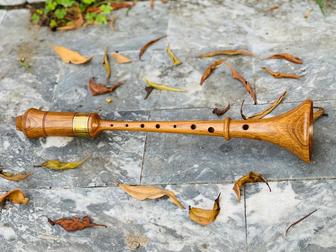 Rosewood Musical RAUSCHPFEIFE Small Wooden Medieval Shawm Instrument ...
