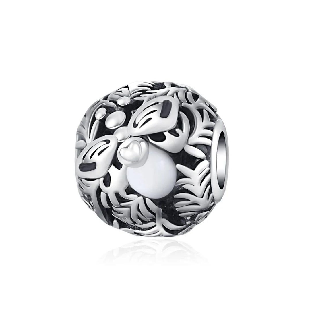 Glow in the Dark Firefly Pandora Style Round Charm, Sterling Silver ...