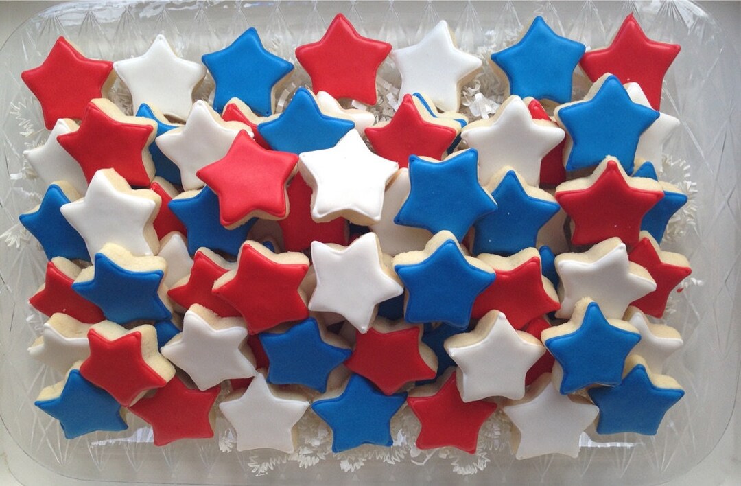 Star Cookies, Patriotic Cookies, Star Bites, Sugar Cookies, Decorated ...