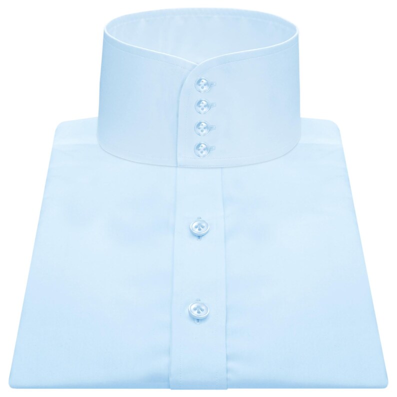 Men's Vintage High Collar Dress Shirt Business Semi Formal Event ...