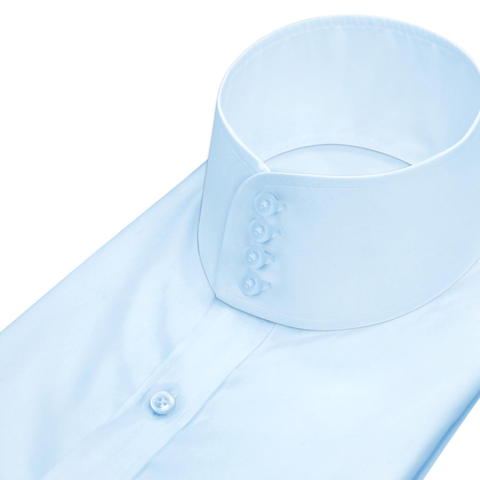 Men's Vintage High Collar Dress Shirt Business Semi Formal Event ...