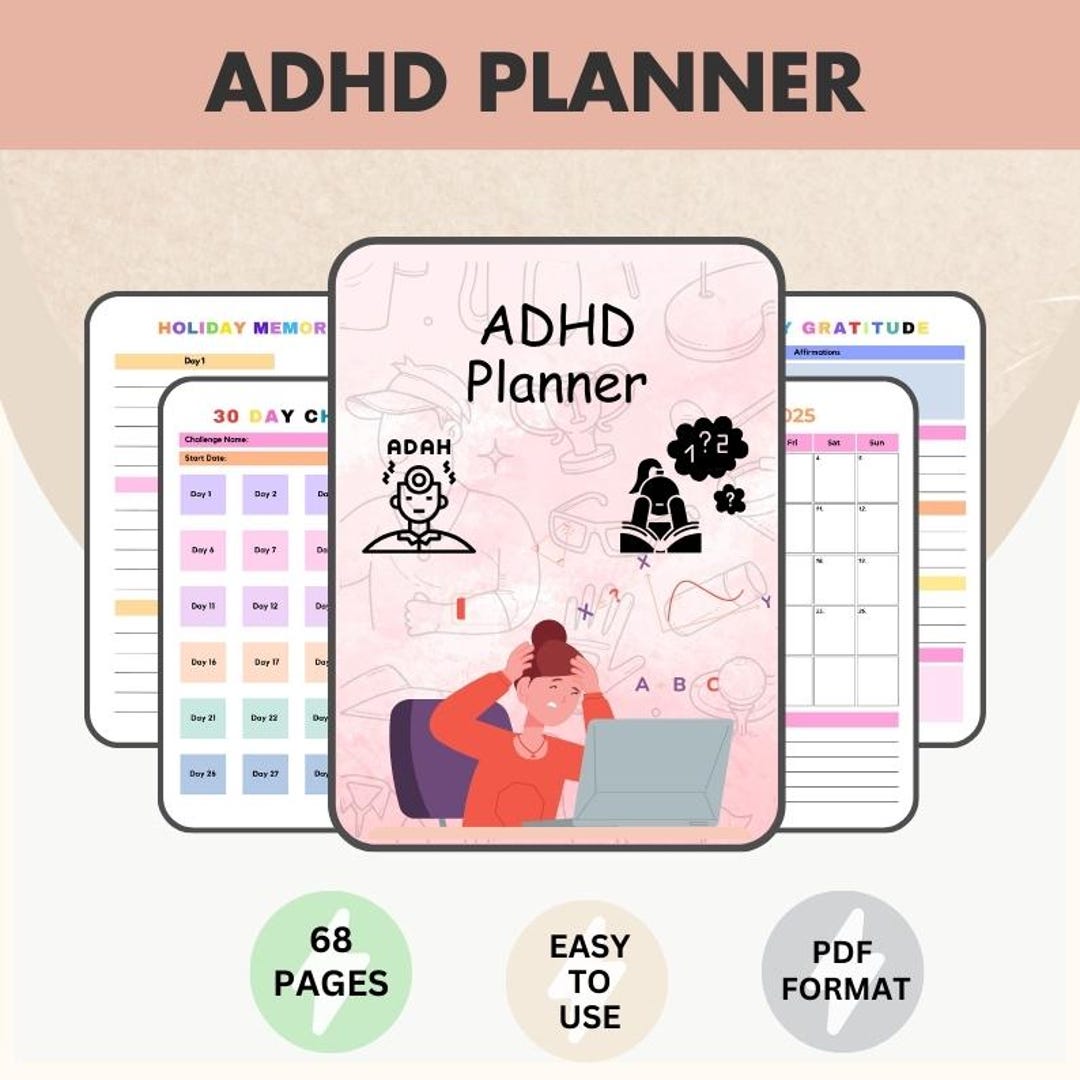ADHD Planner / Digital Planner / Printable / Medication / Therapy ...